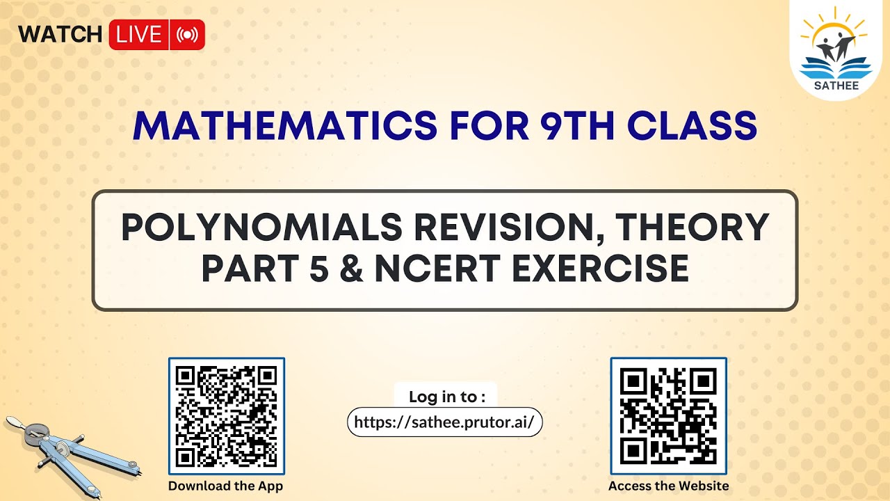 Mathematics Class 9th | Polynomials Revision, Theory Part 5 & NCERT Exercise - YouTube