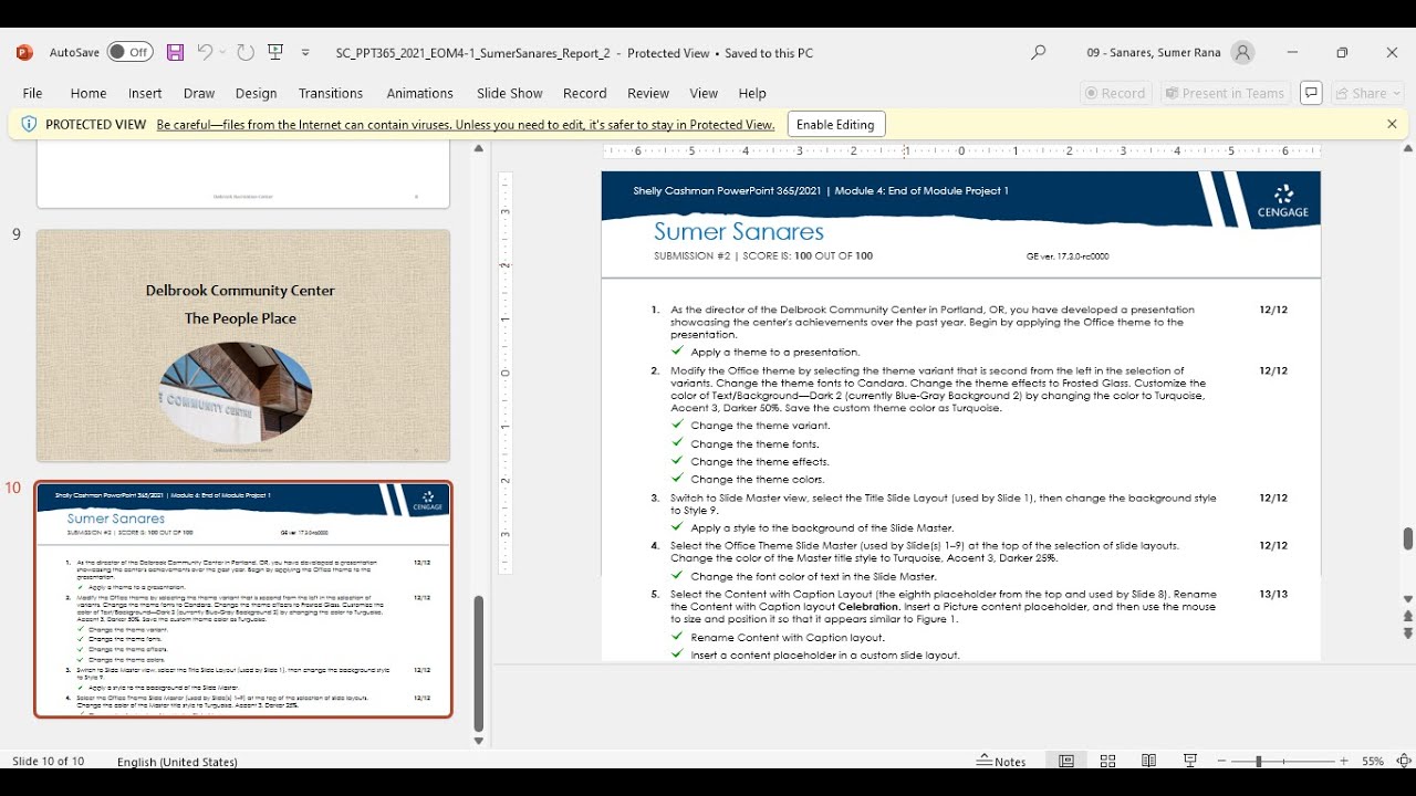 cengage powerpoint module 4 eom end of module "Delbrook Community ...