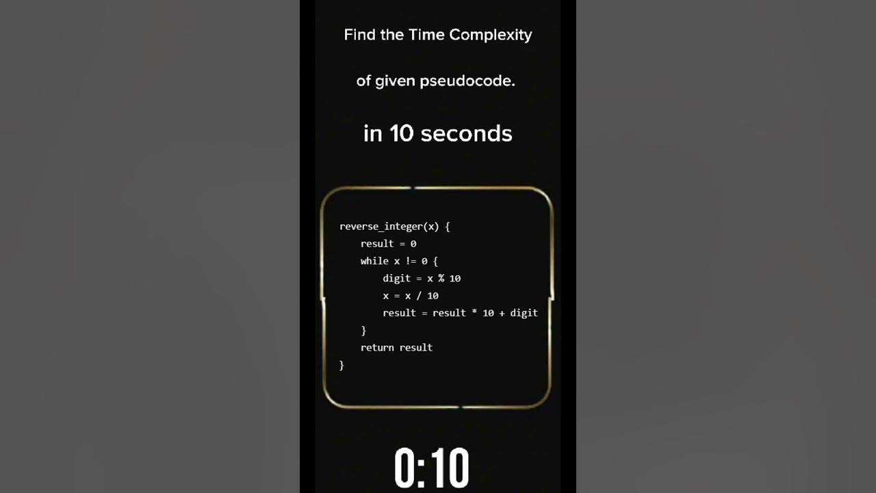 Find The Time Complexity Of Pseudocode In Seconds 🕒 Lvslogics Smartphone Codingproblems