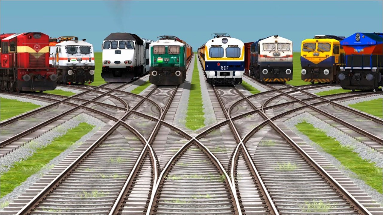 8 Colourful Passenger & Superfast Trains Crossing At Diamond Railroad ...
