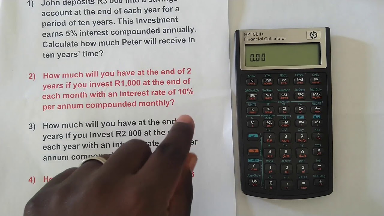 Future Value Of An Ordinary Annuity HP 10bII Financial Calculator