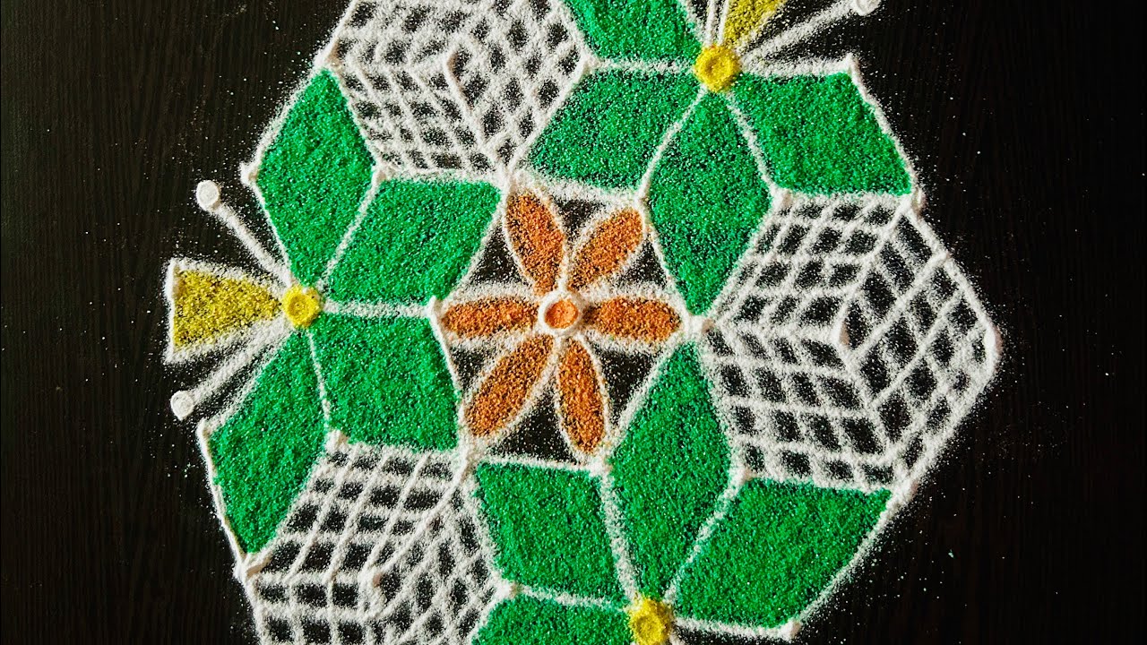 7-4 rangoli | 7-4 rangoli designs| 7 to 4 dots rangoli #rangolitv # ...