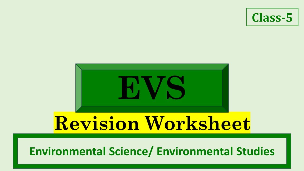 Class-5 EVS- Revision Worksheet, Environmental Studies, I Care Book ...