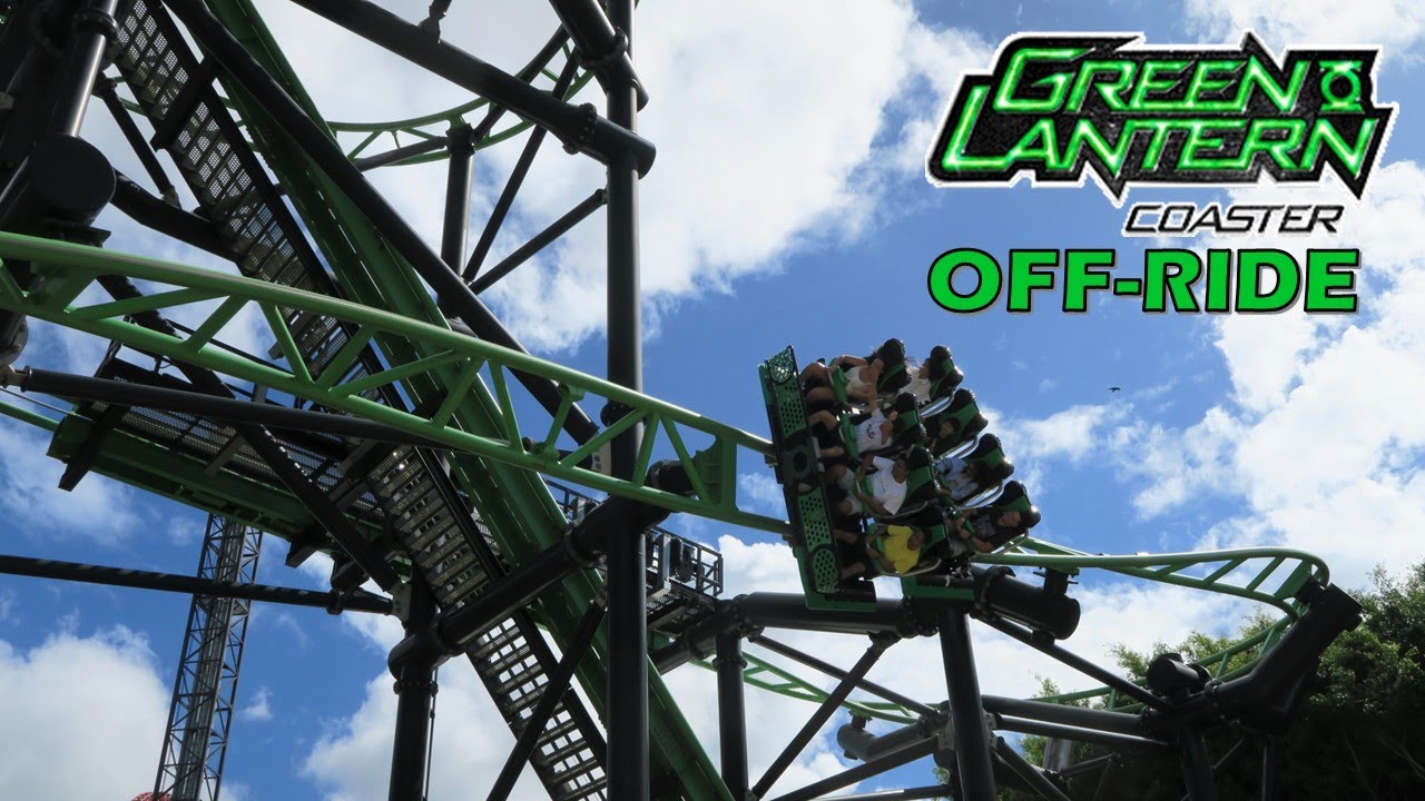 Green Lantern Coaster Off-Ride Footage, Warner Bros. Movie World S&S El ...