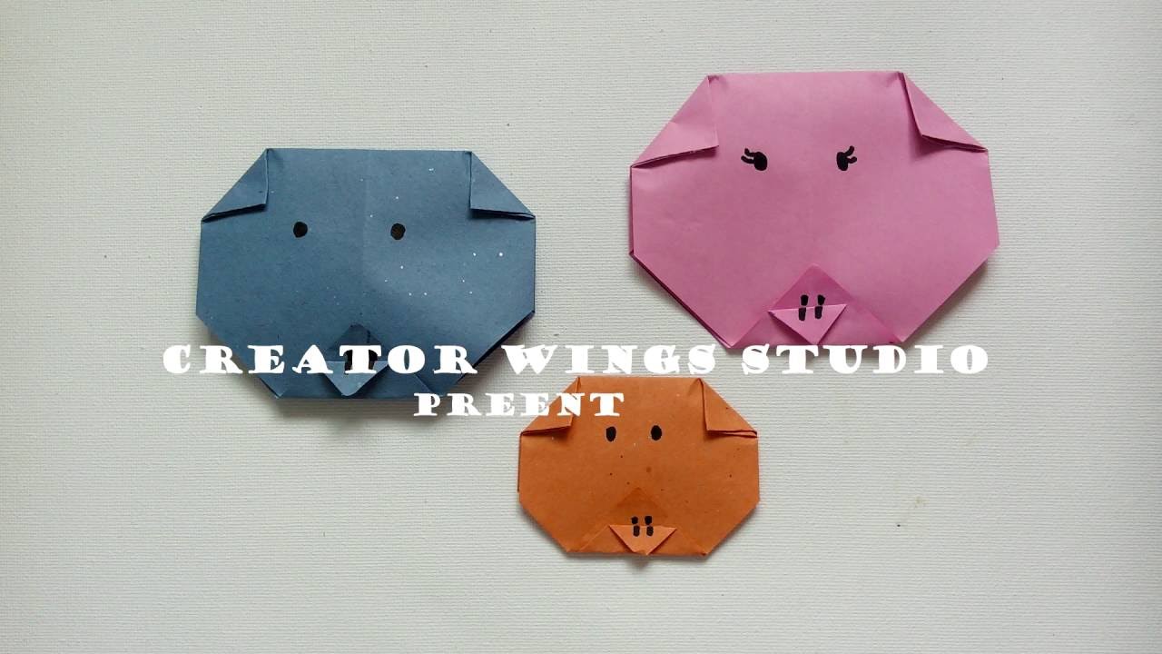Pig origami , Como hacer un cerdo de papel , พับหมูกระดาษ - YouTube