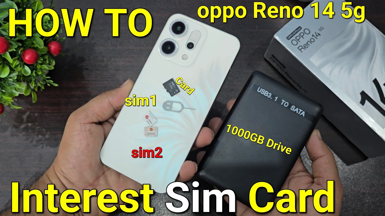 How to insert Sim and Memory Card Oppo Reno 14 5G |1000 GB Hard Drive ...