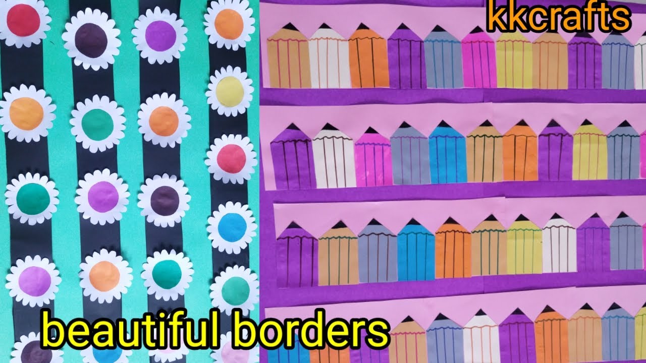 how to make beautiful borders for school decoration/diy paper craft ...
