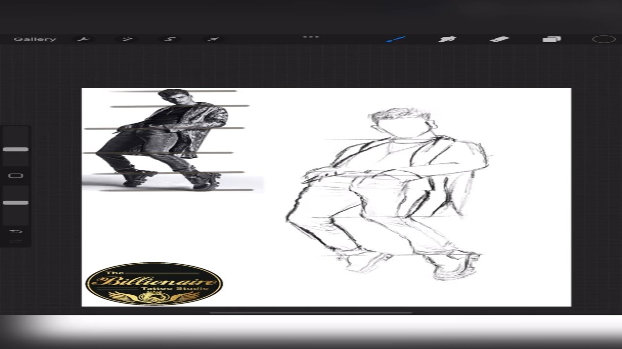Digital Drawing of model pose - YouTube