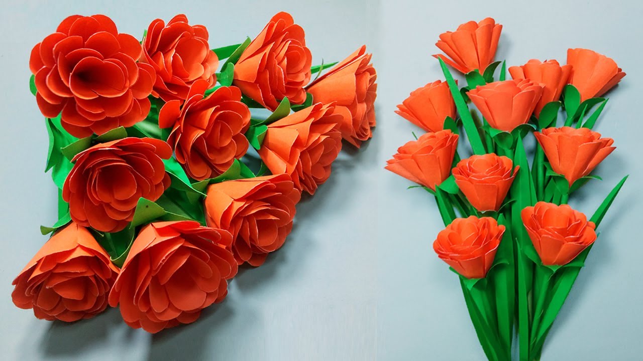 Handmade Paper Flower - Easy and Beautiful Paper Flower Making - DIY ...