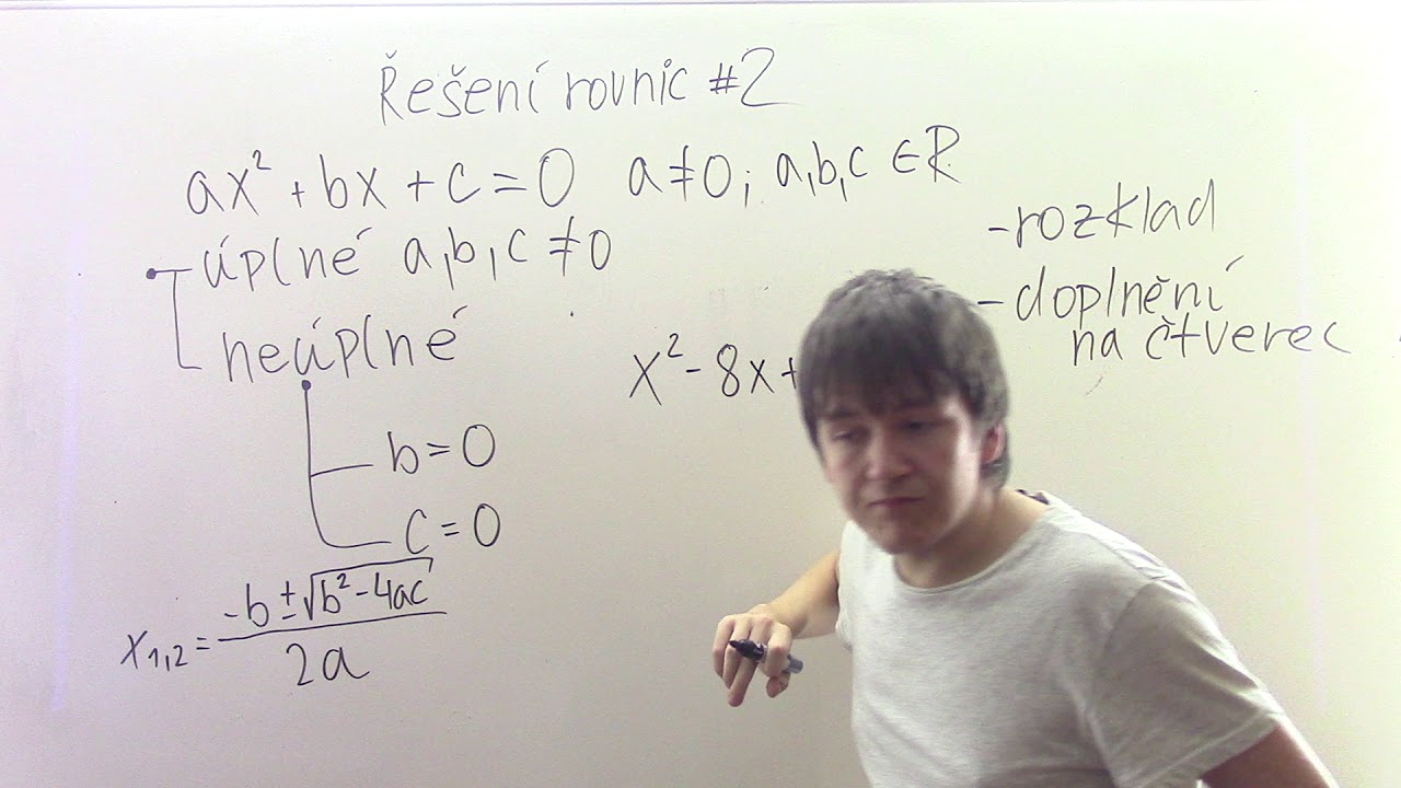 Řešení rovnic #2 - Kvadratická rovnice - YouTube