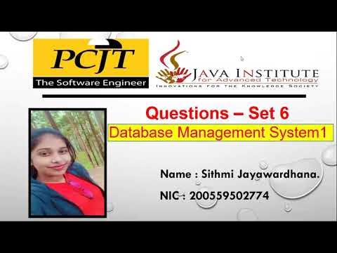 DBMS Question Set 6 - YouTube