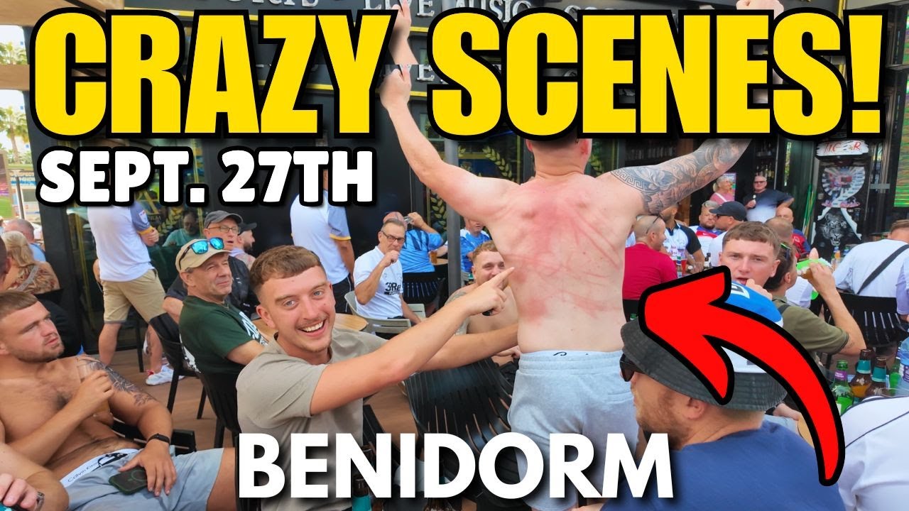 CRAZY SCENES in Benidorm Today! 😱 RAMMED Pubs, Bars & Beach! - YouTube