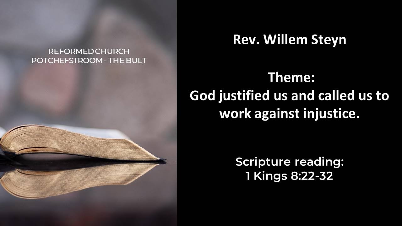 10 November 2024 Worship service Rev. Willem Steyn 1 Kings 8:22-32 ...