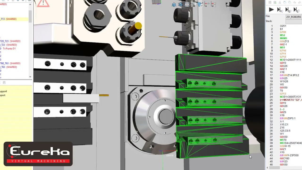 Citizen D25 à poupée mobile Style suisse - Simulation avec Eureka G-Code - YouTube