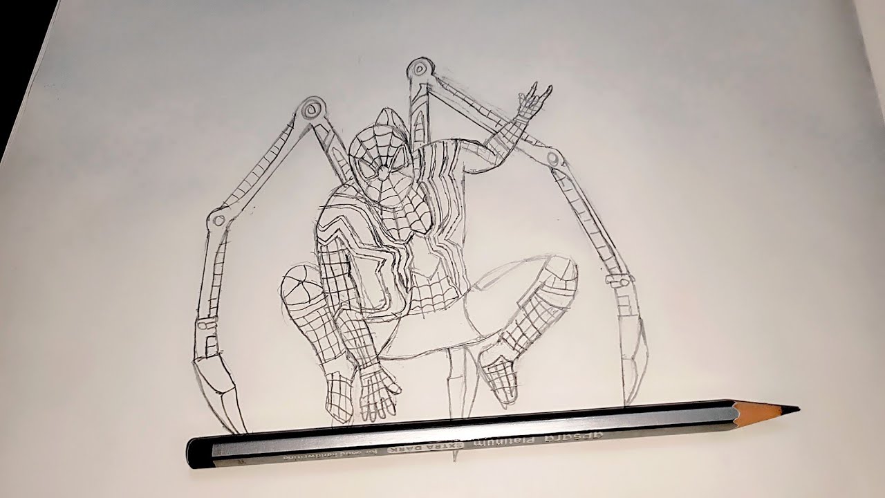 how to draw iron spider man 🖐🏻🕸️🕷️ 🏻 - YouTube