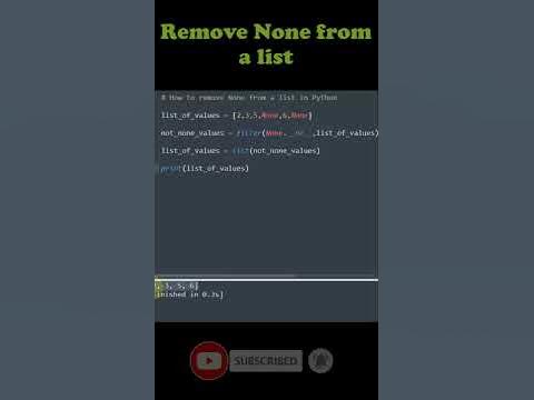 How to remove None from a list in Python #Shorts - YouTube