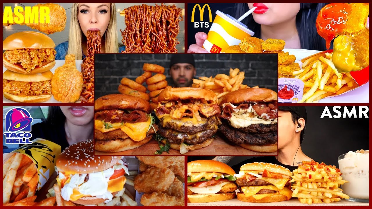 Asmr Mukbang eating. Sounds of food. Compilation videos. #53 - YouTube