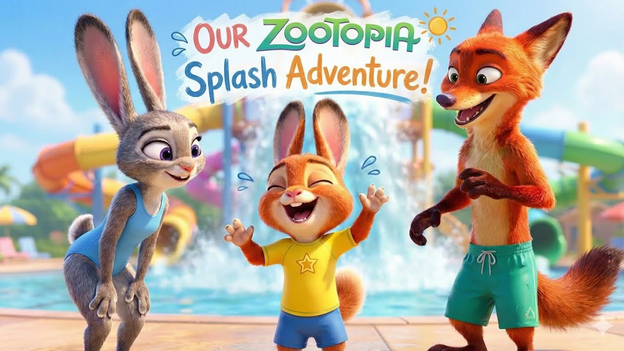 Zootopia Water Park Day 🐰🦊 | Judy, Nick & Baby Finn Enjoy the Sweetest ...