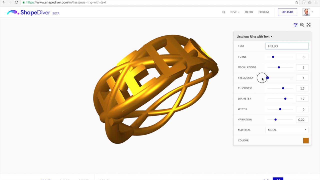 ShapeDiver 3D printing example - YouTube