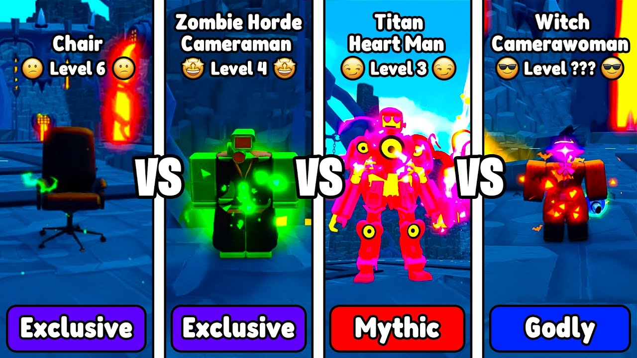 🥳 CHAIR vs ZOMBIE HORDE CAMERAMAN vs TITAN HEART MAN vs WITCH ...