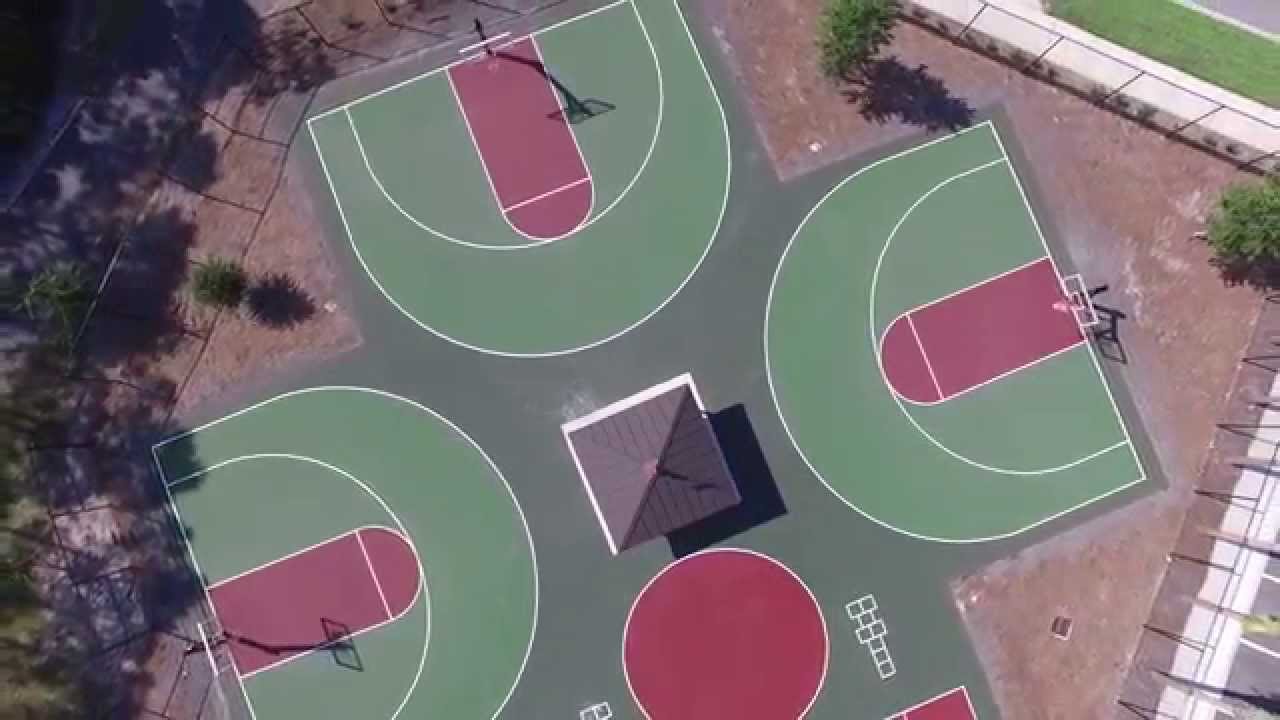 Basketball courts from up high - YouTube