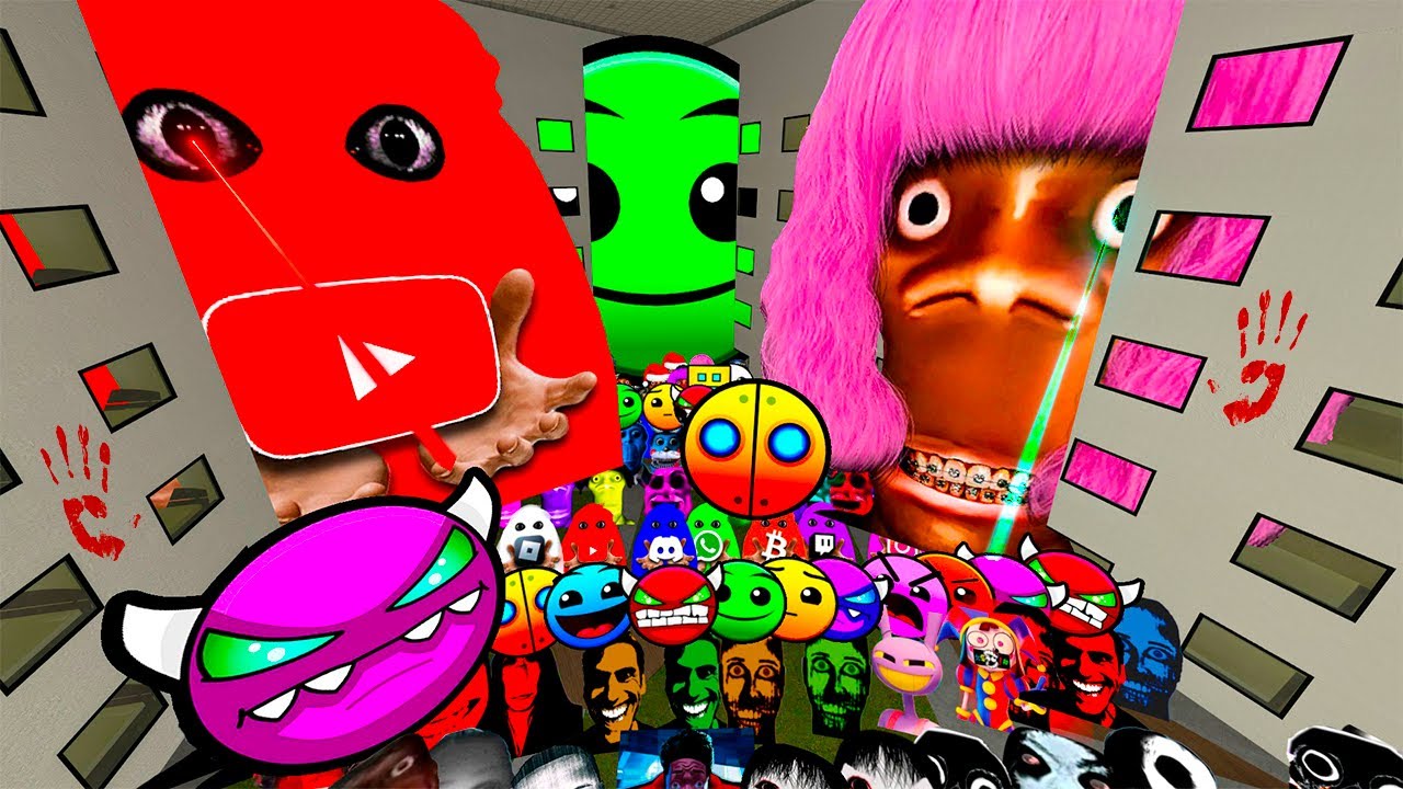 Lobotomy Dash Nextbots And NEW Angry Munci Family Nextbots on the HOTEL ...