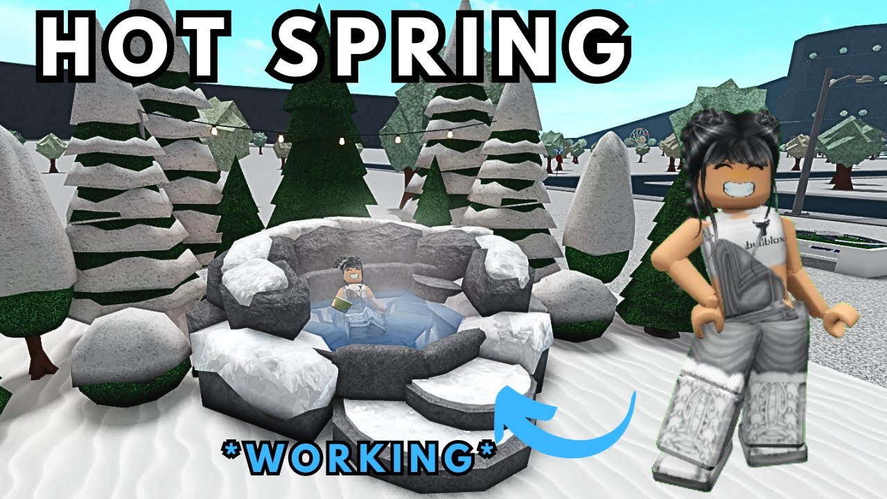 I built *working* HOT SPRING in Bloxburg | backyard winter build ...