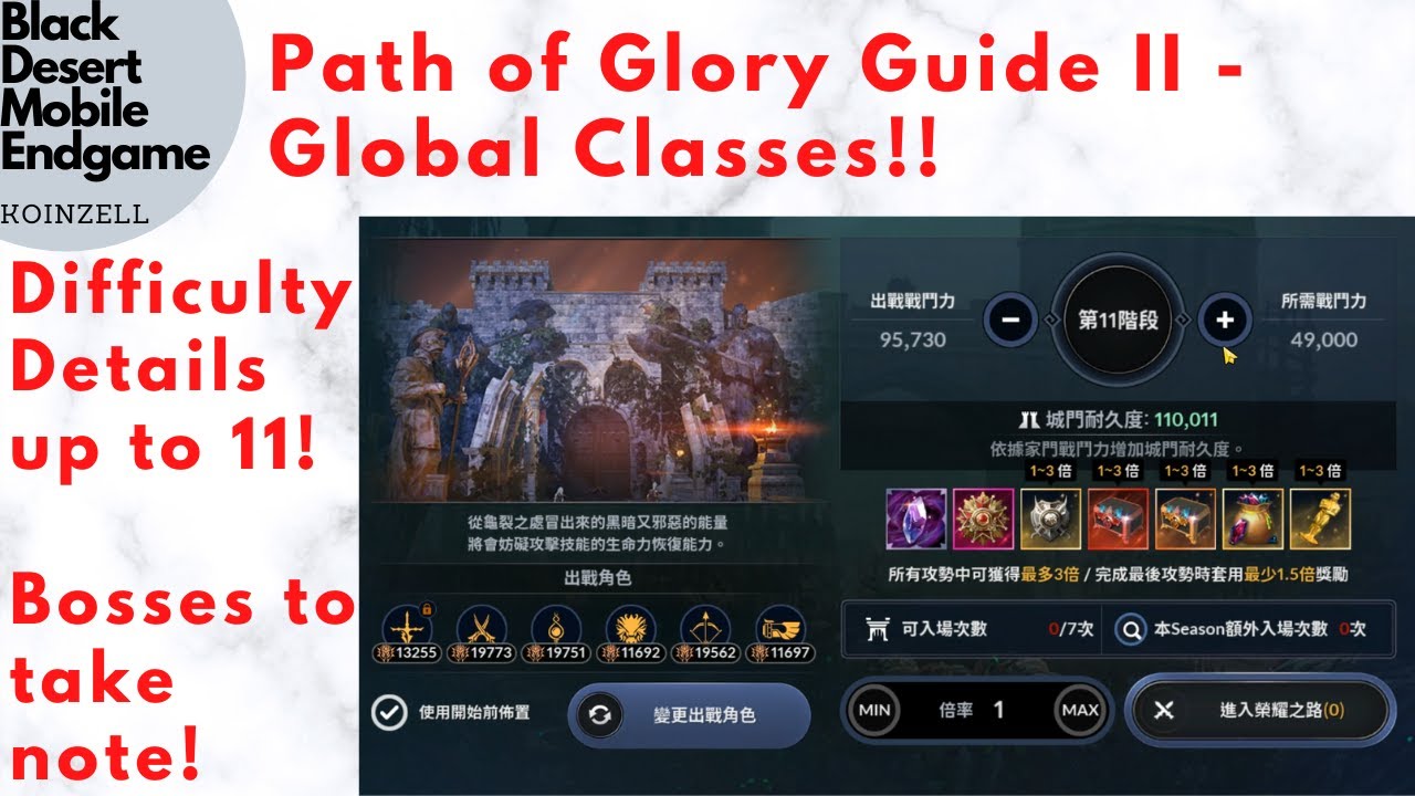 Path of Glory Guide II - Global Classes and Difficulty Details up to 11 ...