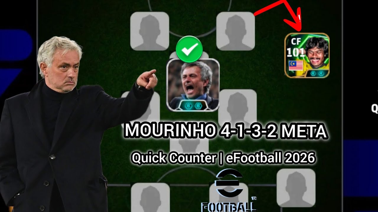 José Mourinho's Best 4-1-3-2 Quick Counter Formation | eFootball 2026 ...