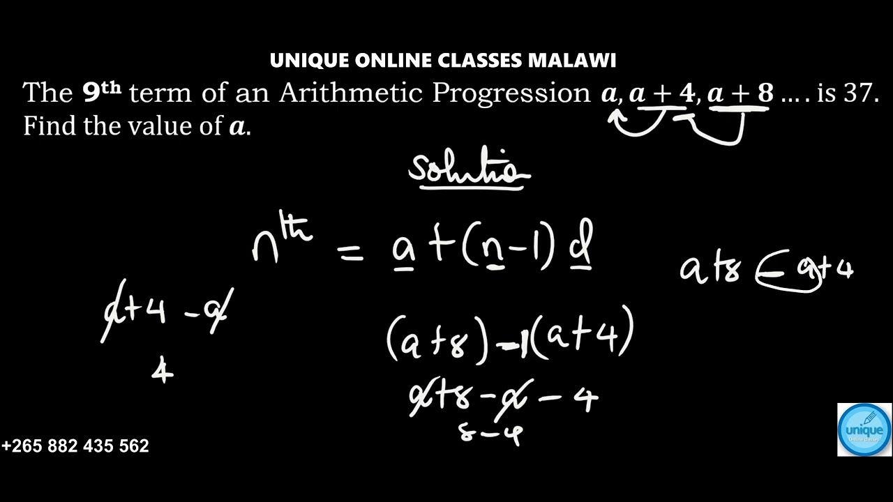 MSCE & JCE Maths - Arithmetic Sequence (practice question) - YouTube