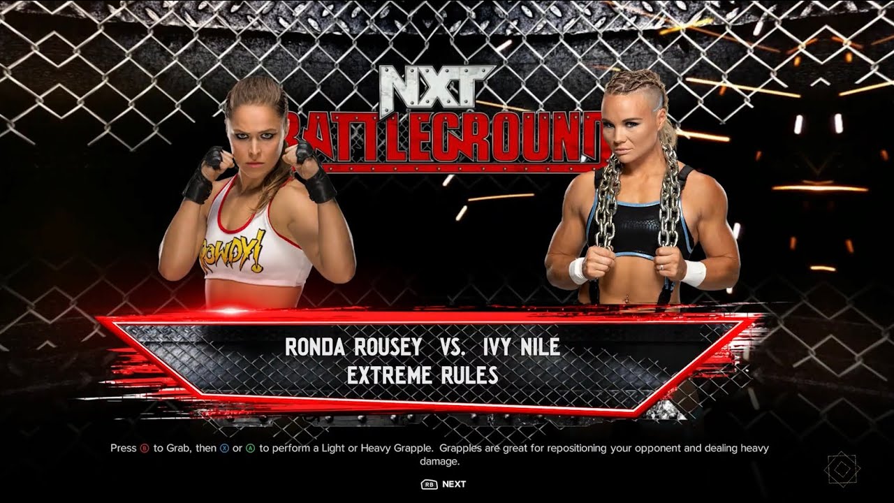 WWE 2K24 RONDA ROUSEY VS IVY NILE - YouTube