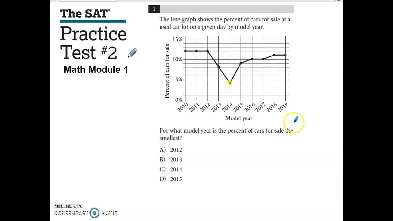 SAT Practice Test #2 Math Module 1 Problem #1 - YouTube