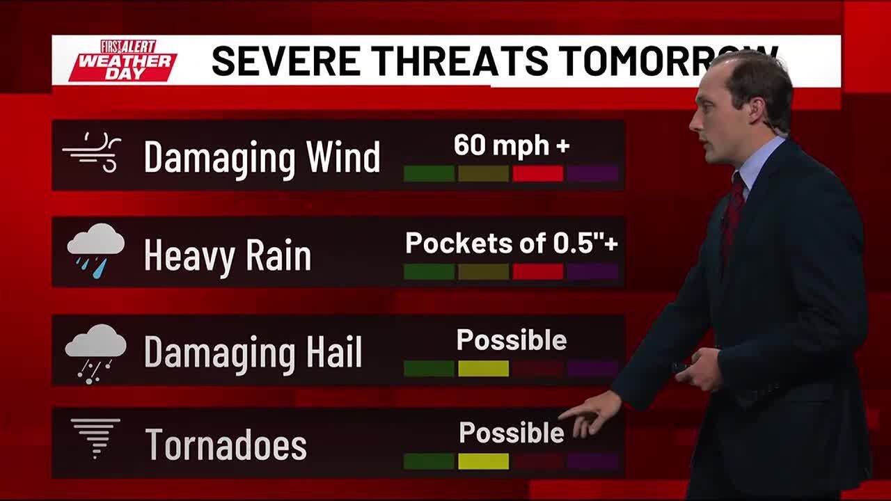 FIRST ALERT WEATHER DAY: Strong to severe storms overnight - YouTube