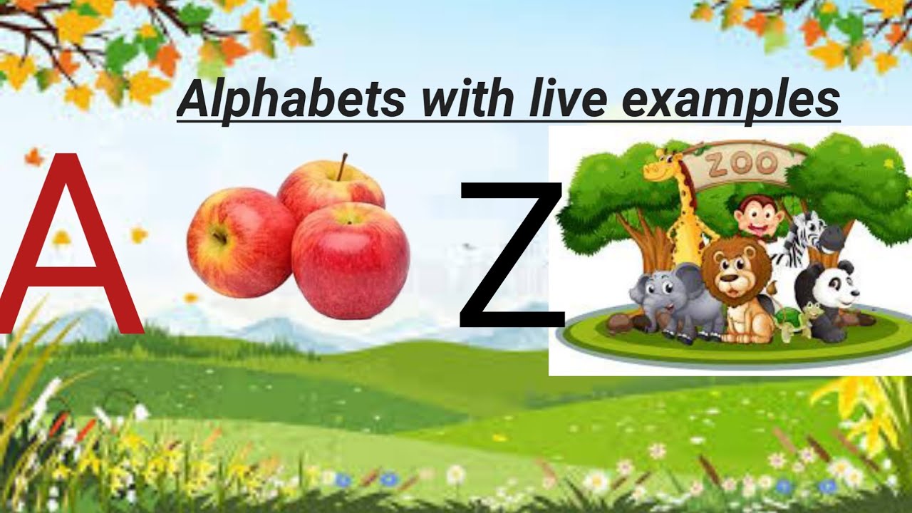 A to z alphabets with live examples for learning children - YouTube