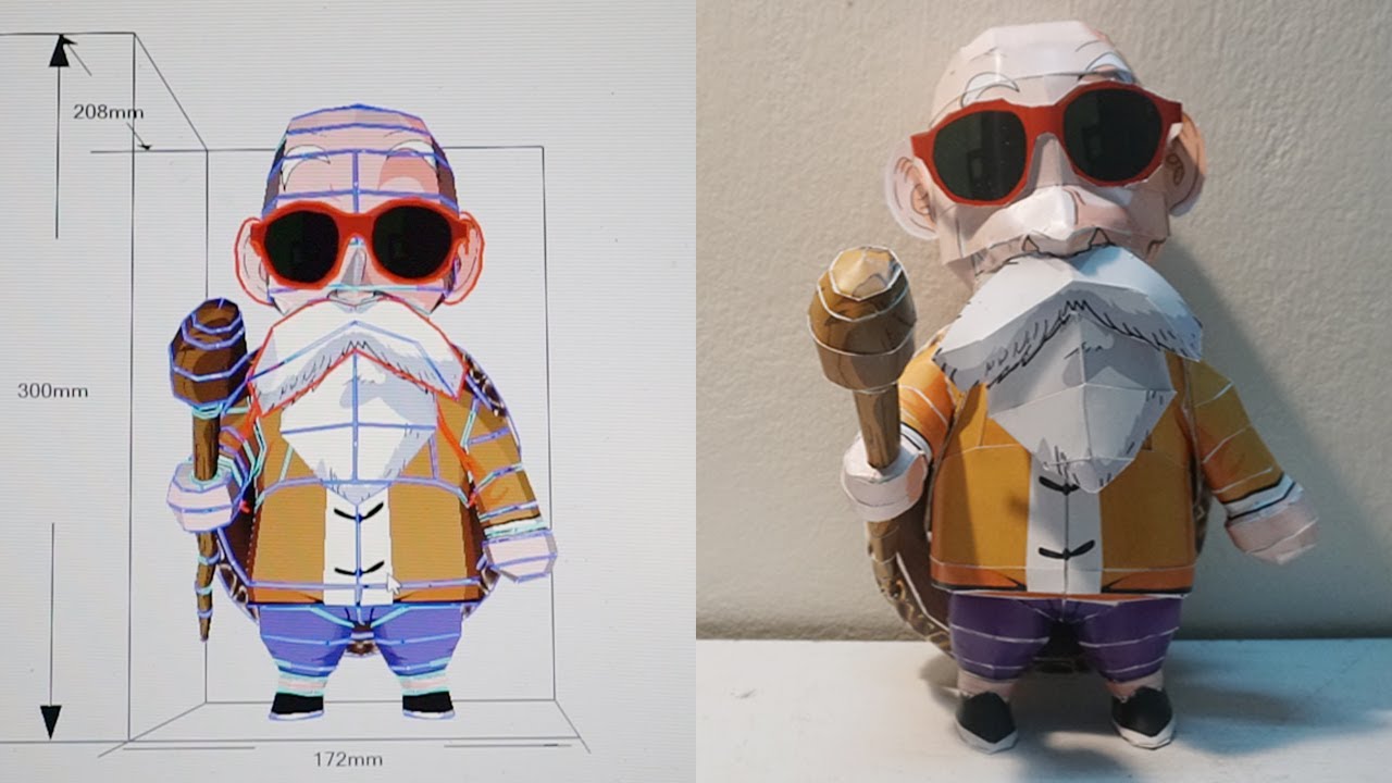 DIY Paper Craft Toy - Complete Master Roshi Dragon Ball Part 2 - YouTube