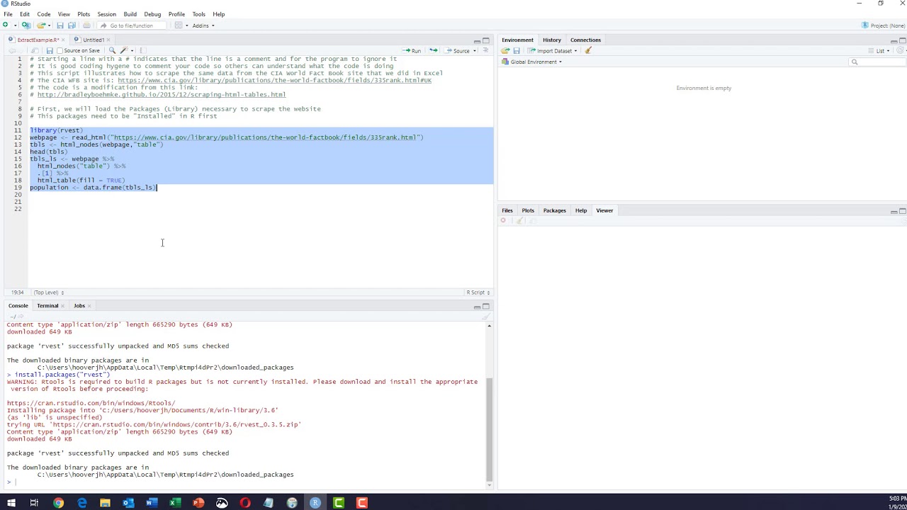 Extract Example - YouTube