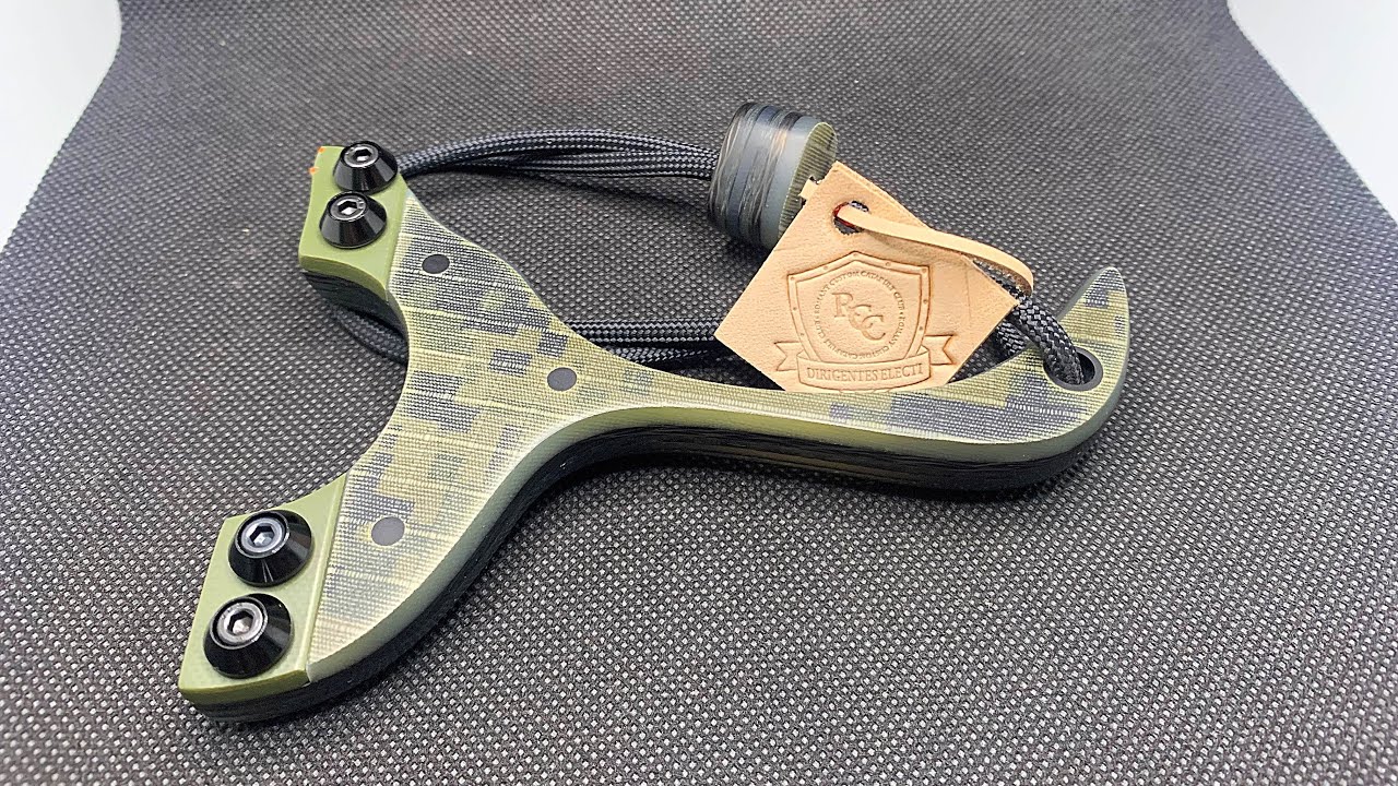Digi camo military style velociraptor catapult slingshot from rcc - YouTube