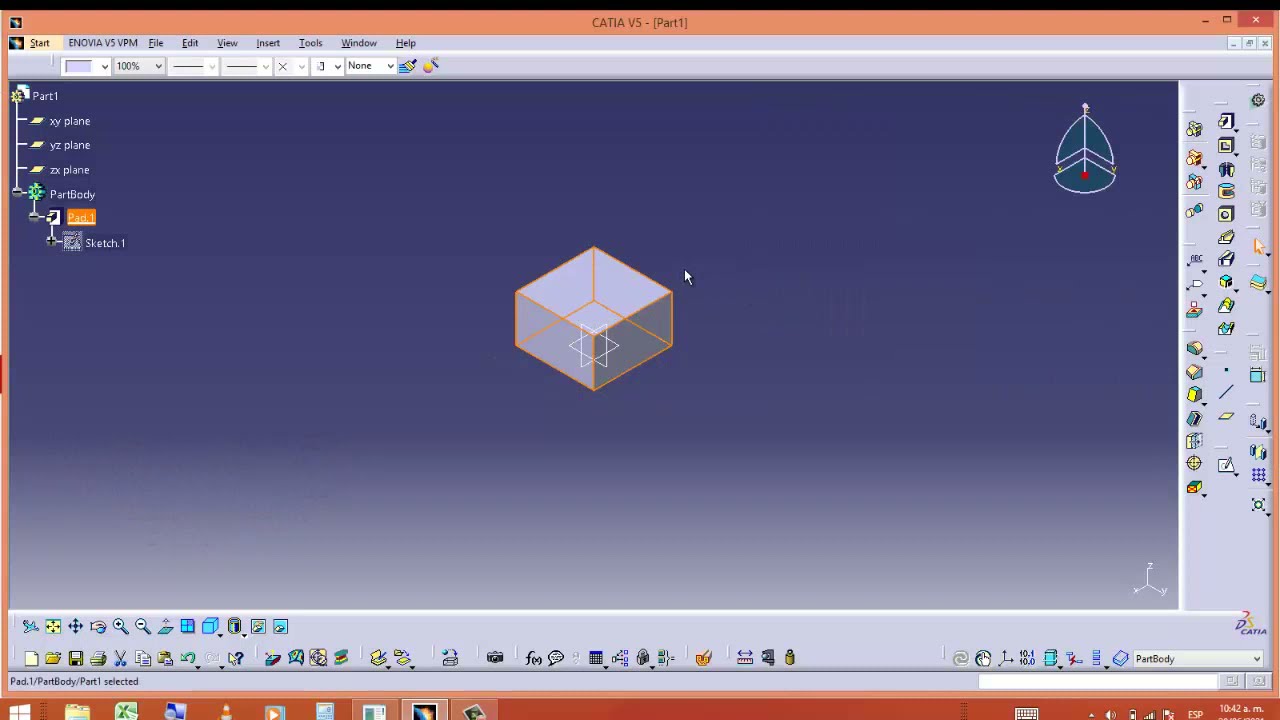 CATIA - USO DEL COMANDO PAD - YouTube