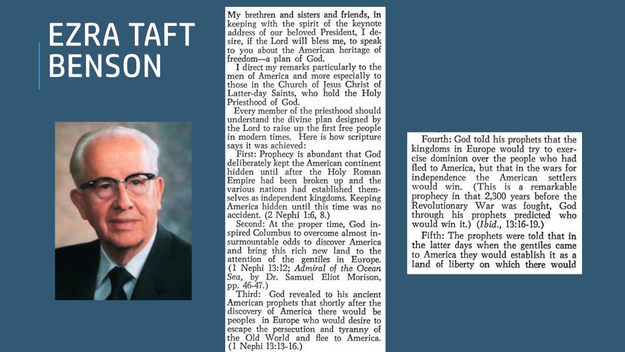 Ezra Taft Benson October 1961 General Conference Talk - YouTube