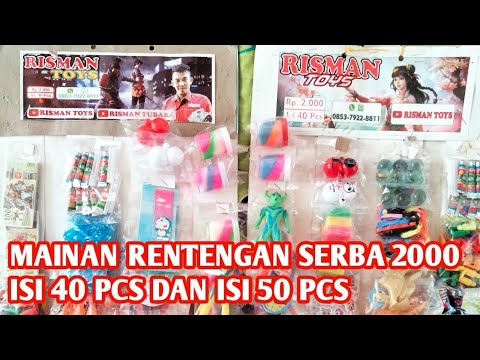 mainan rentengan serba 2000 isi 40 pcs dan 50 pcs satu warung 3 bos ...