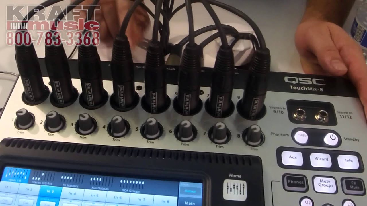 Kraft Music - QSC TouchMix 8 Compact Digital Mixer NAMM 2015 - YouTube