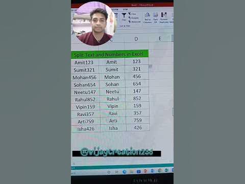 How to Split Text and Number in Excel | Seperate Numbers from Text in Excel | - YouTube