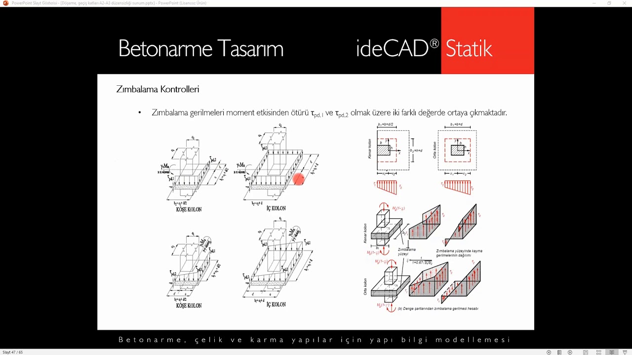 ideCAD Statik| TBDY 2018'e Uygun Kirişsiz Döşeme (Mantar Döşemel) Tasarımın ve Zımbalama ...