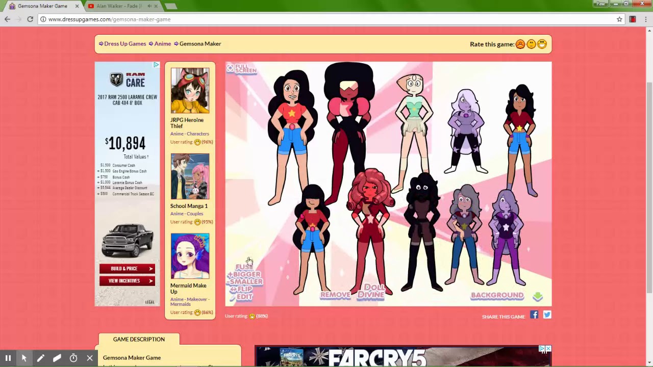 Paw wolf fuses with the crystal gem|| gemsona maker - YouTube