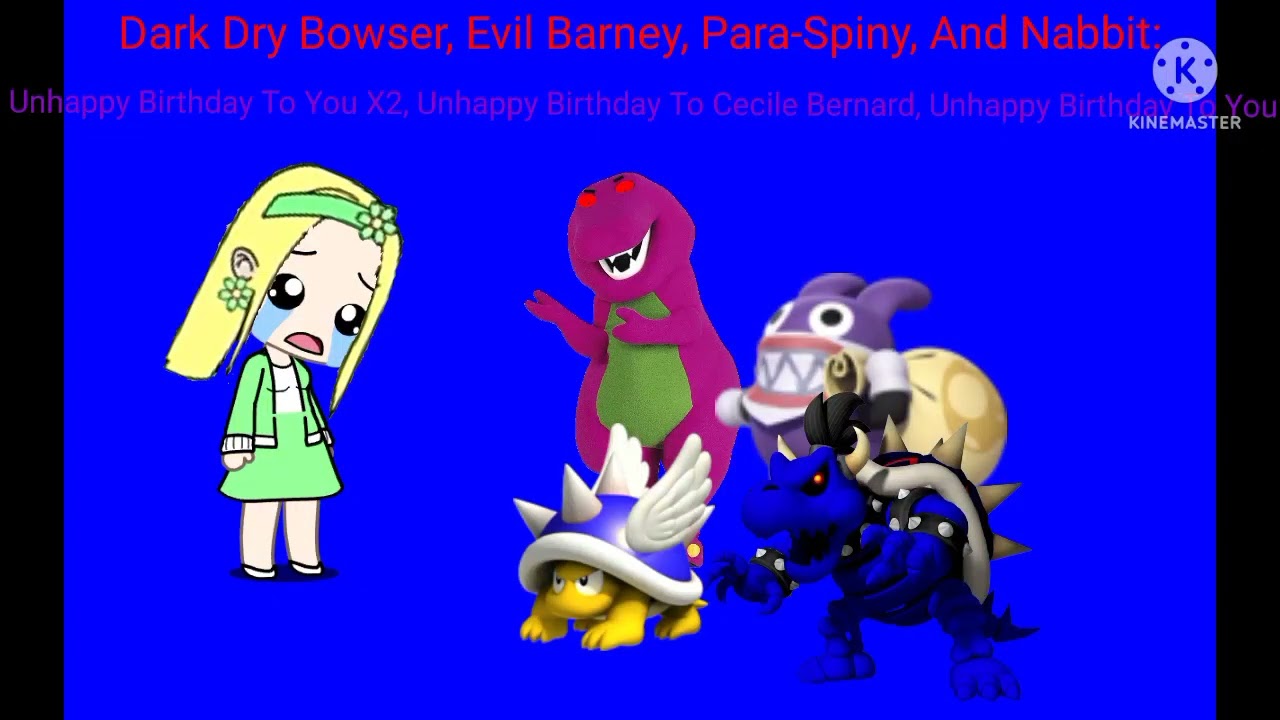 Dark Dry Bowser, Para-Spiny, Nabbit, And Evil Barney's Message To ...