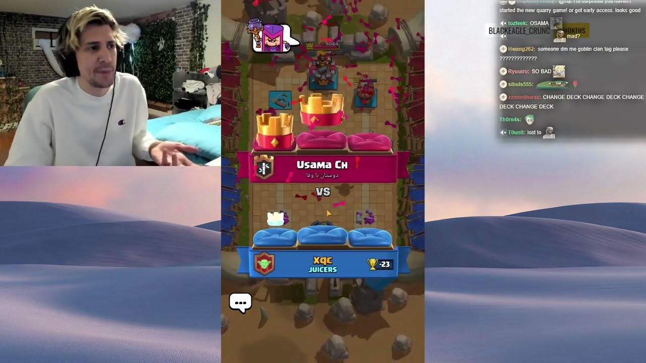 xQc Tries to Break 5.2K Trophies in Clash Royale - YouTube