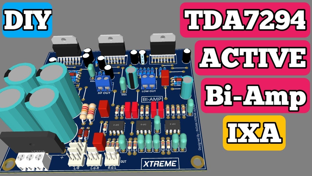 Active Bi-Amplifier Board || TDA7294 || Inbuilt 2 way Active Crossover ...