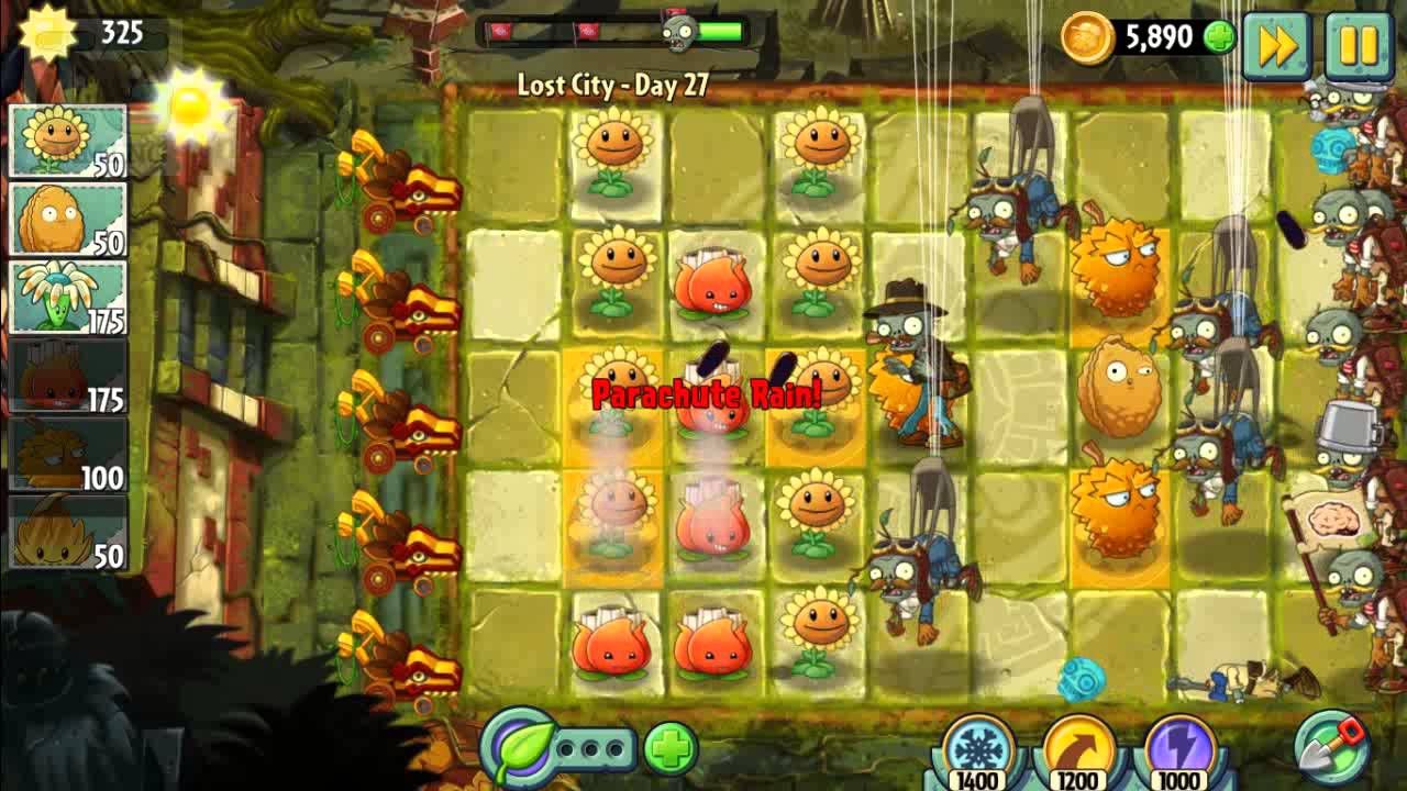 Plants vs Zombies 2 - World Key to the Boss: Lost City Day 27 - YouTube