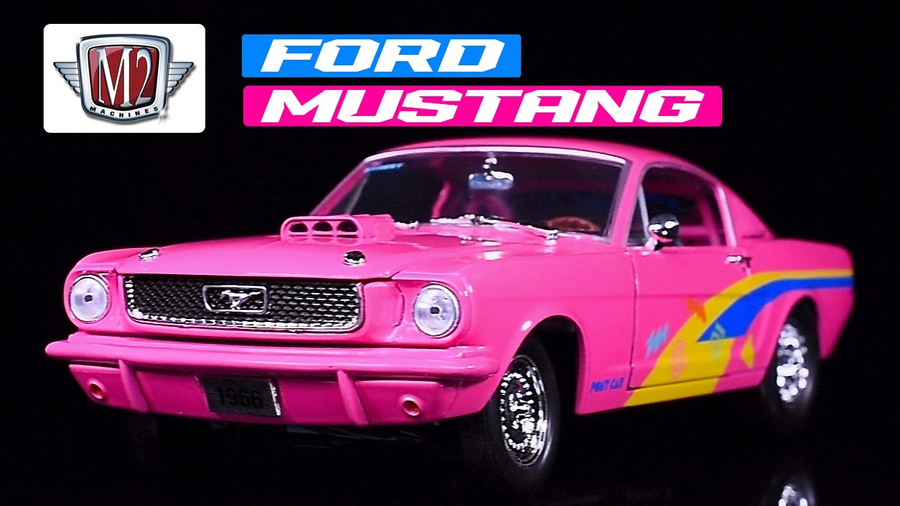 1966 Ford Mustang Fastback 2+2 Pink with Blue "Pro Street" 1/24 Diecast ...