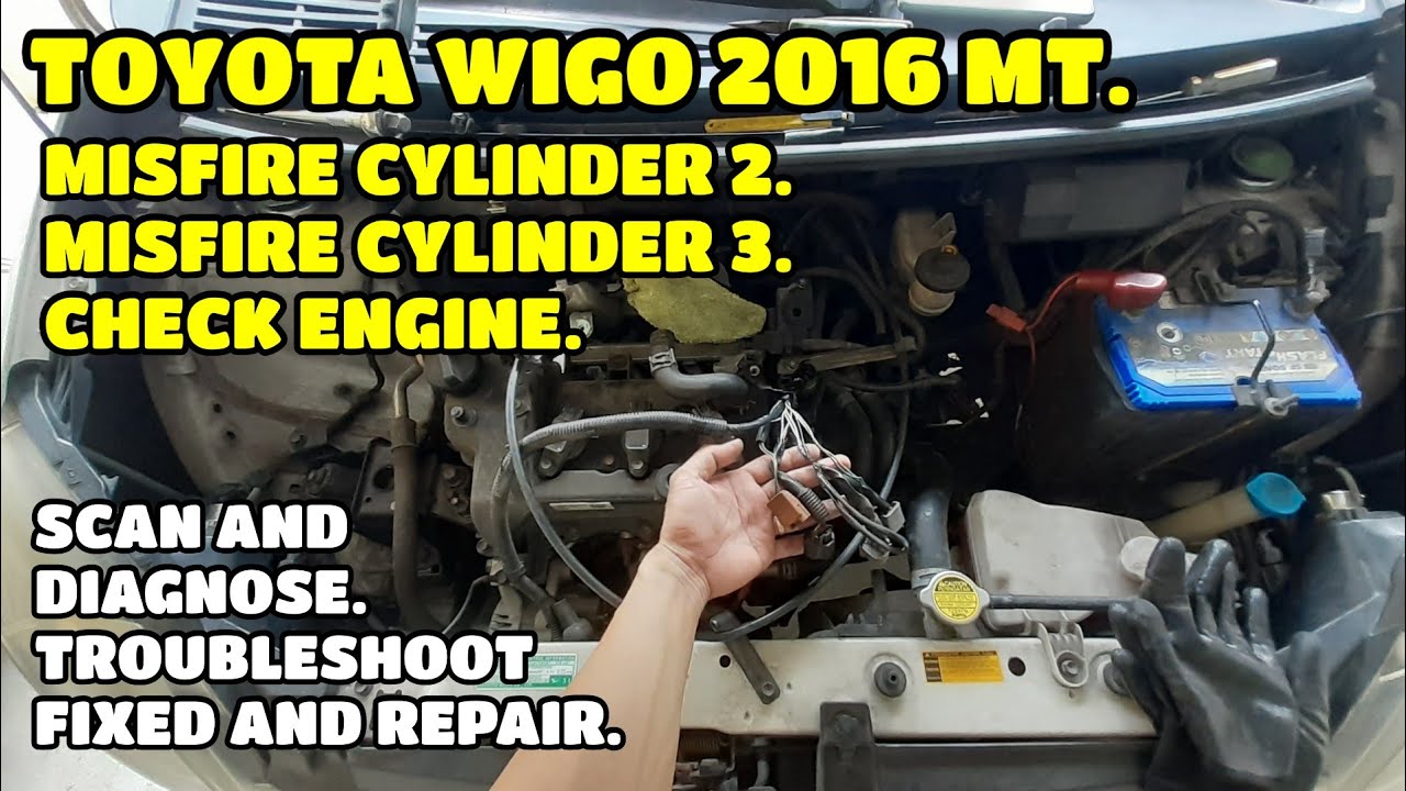 How to fix toyota wigo check engine and misfire injector issue. - YouTube